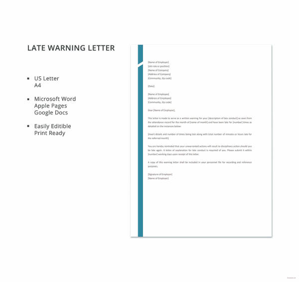 14+ Late Warning Letter Templates - PDF, DOC