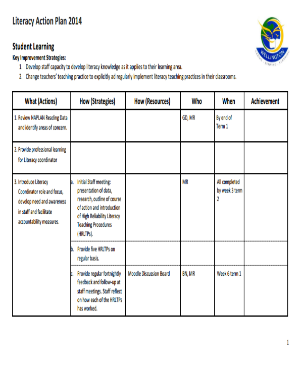 Literacy Action Plan Development Reading Language Bank2home