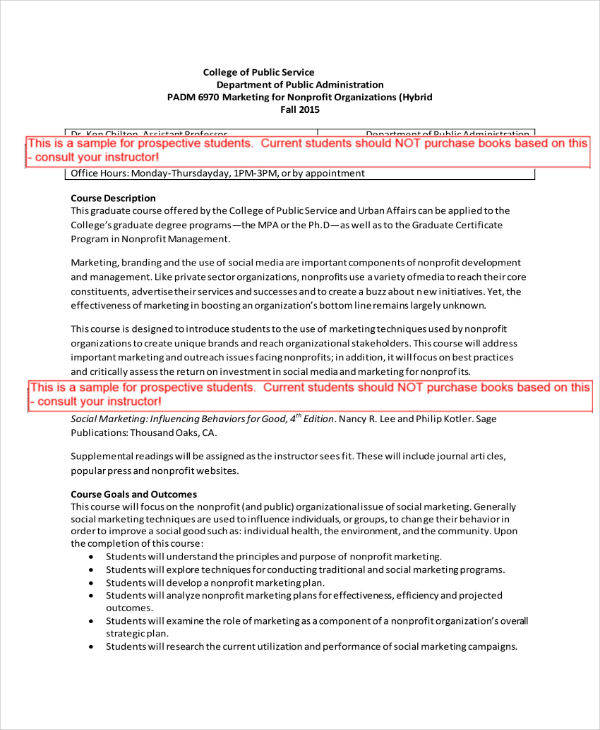 10 Nonprofit Marketing Plan Templates PDF