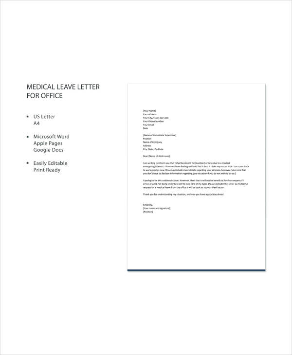 Medical Leave Letter - 13+ Free Word, Excel, PDF Documents Download