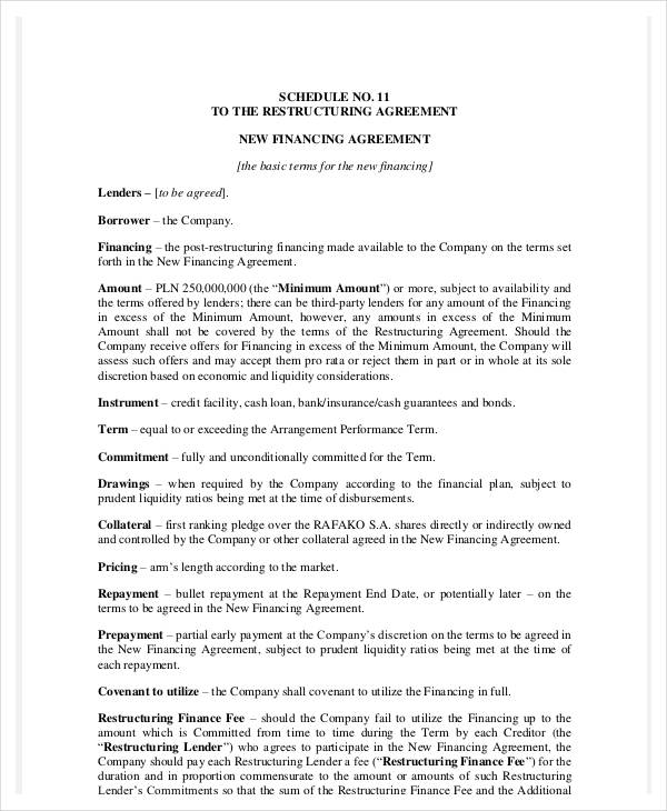 8+ Restructuring Agreement Templates - PDF, DOC