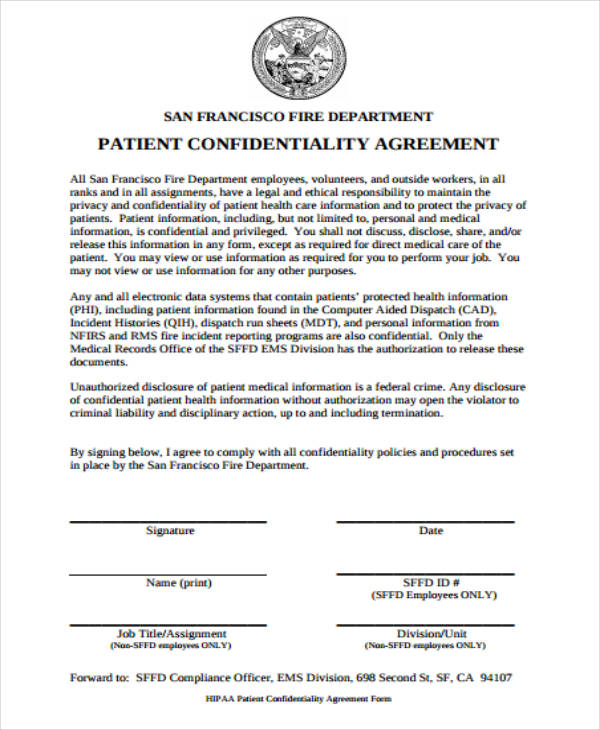 11+ Medical Confidentiality Agreement Templates - PDF, Word