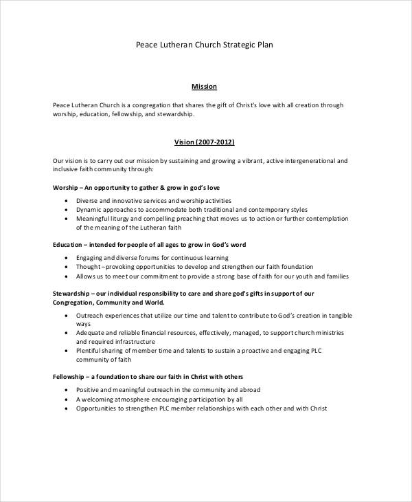 13+ Church Strategic Plan Templates - PDF, Word