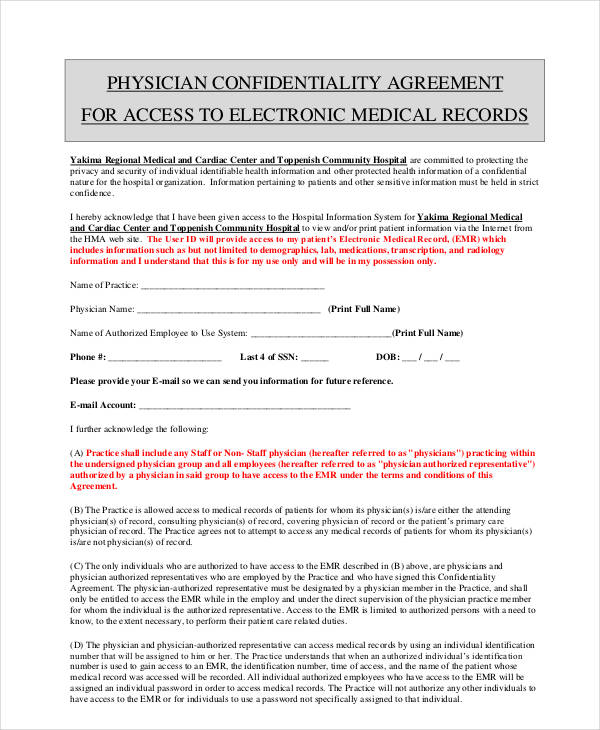 11+ Medical Confidentiality Agreement Templates - PDF, Word