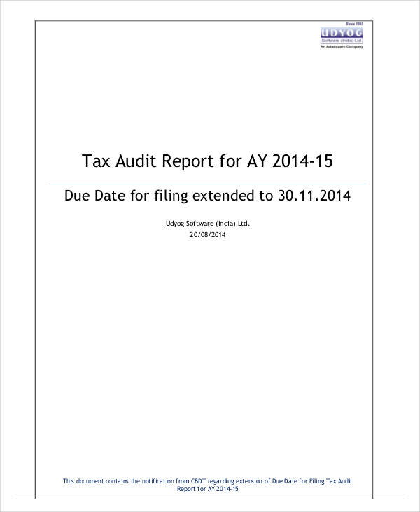 8+ Tax Audit Report Templates - PDF