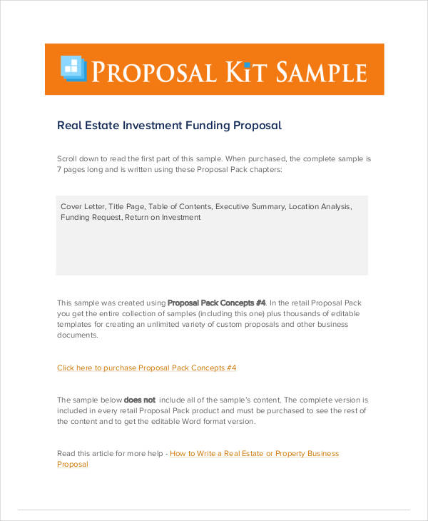 15+ Real Estate Investment Proposal Templates in PDF | MS Word | Apple ...