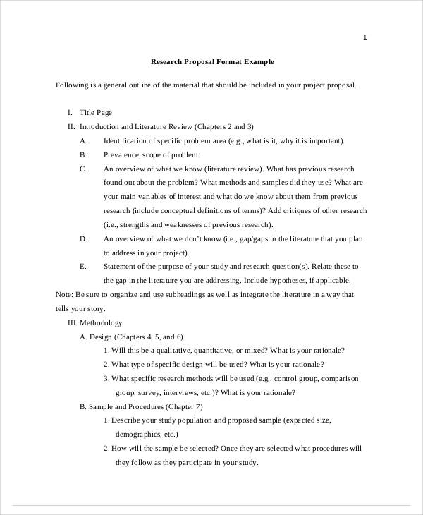 11+ Research Proposal Outline Templates - PDF