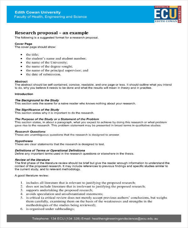 11+ Research Proposal Outline Templates - PDF