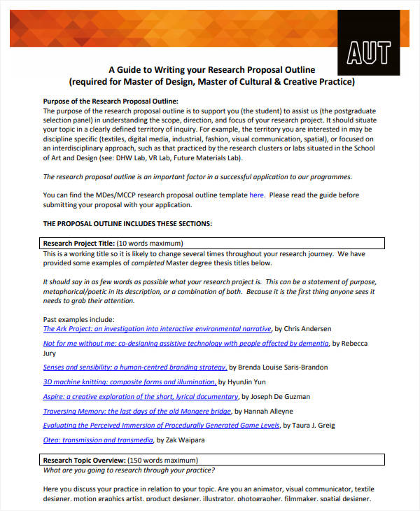 12+ Project Proposal Outline Templates - PDF, Word