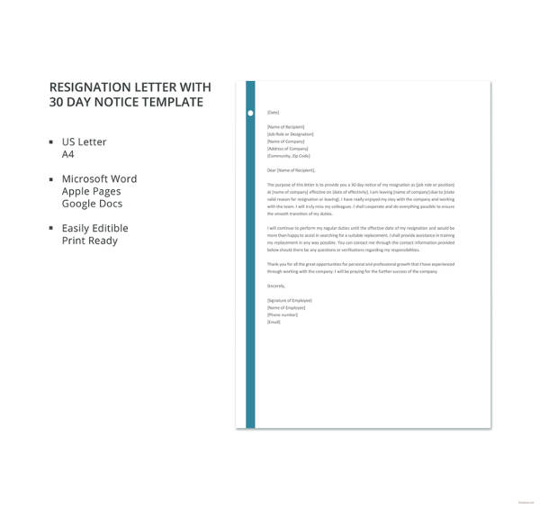 39+ FREE Notice Period Letter Templates - PDF, DOC