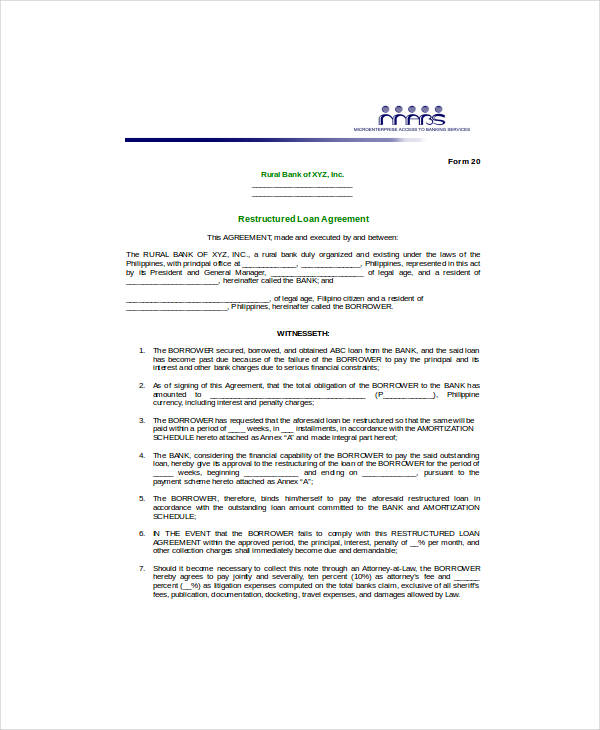8+ Restructuring Agreement Templates - PDF, DOC