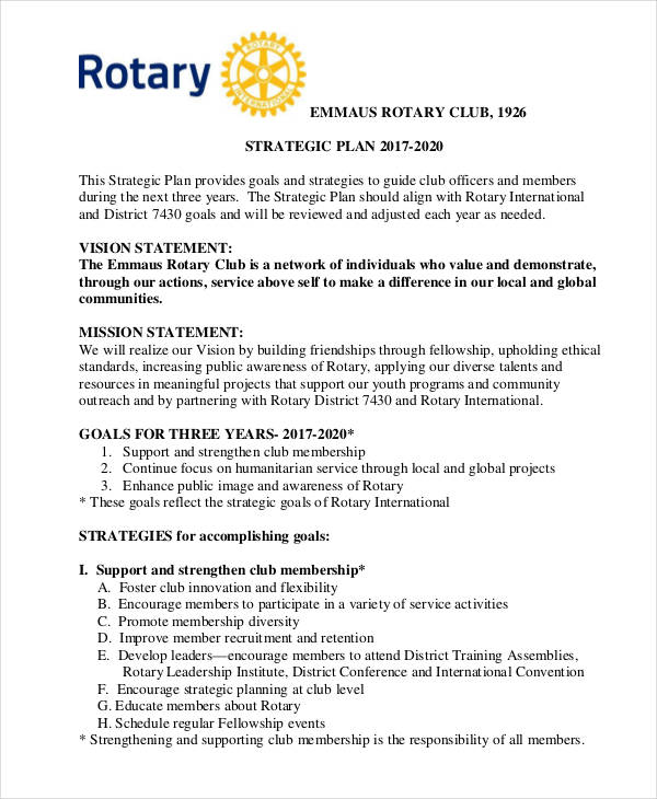 7+ Club Strategic Plan Templates - PDF