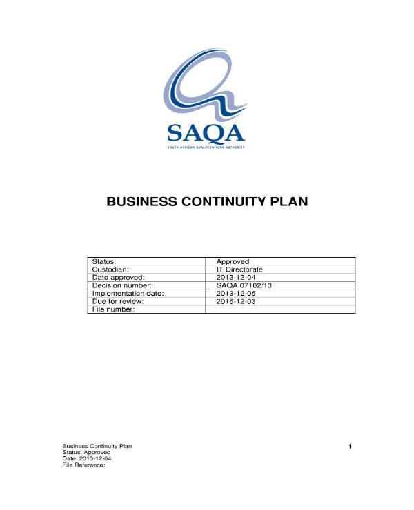 10+ Business Continuity Plan Templates - PDF, Word