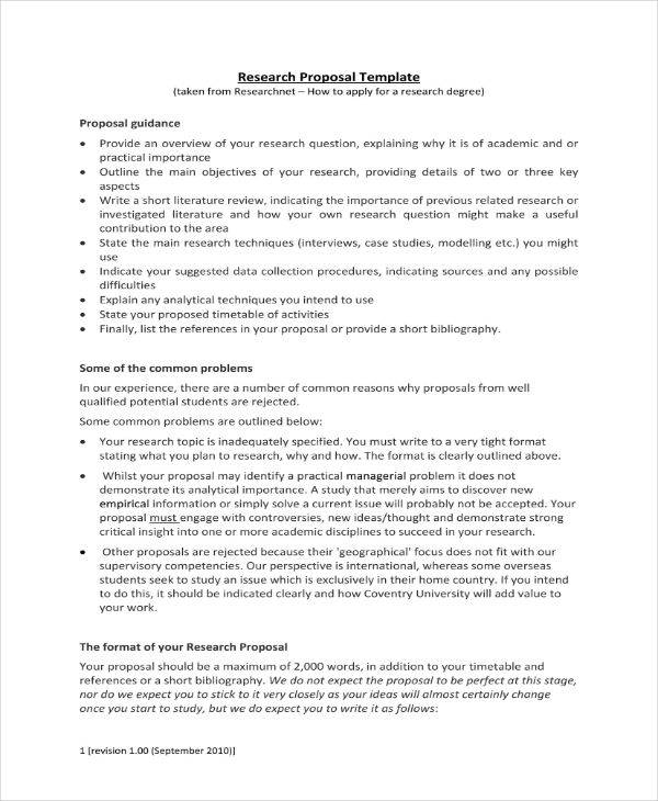 11+ Research Proposal Outline Templates - PDF