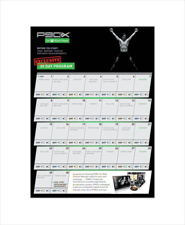 9 30 day Workout Plan Templates PDF Word 9 30 day Workout Plan Templates PDF Word