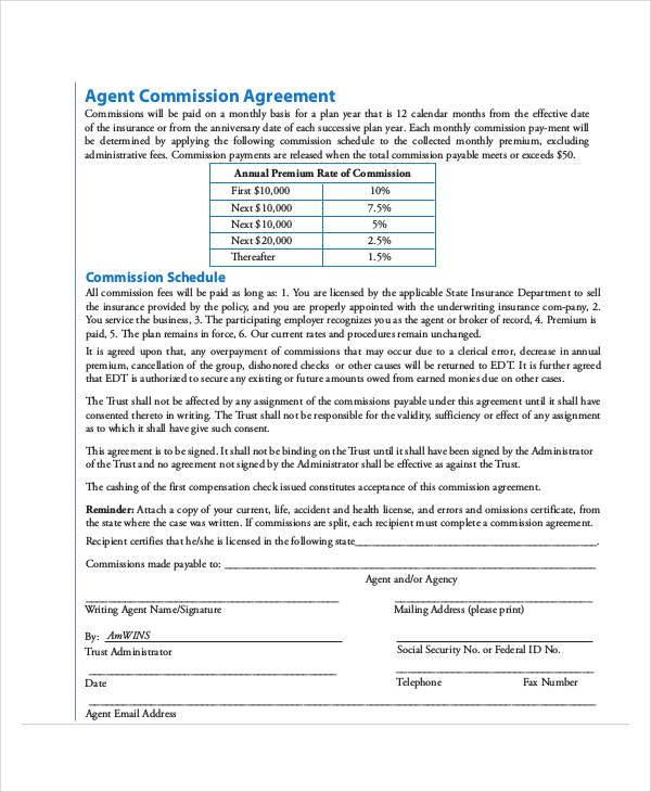 13+ Agent Commission Agreement Templates - Word, Apple Pages, Google Docs