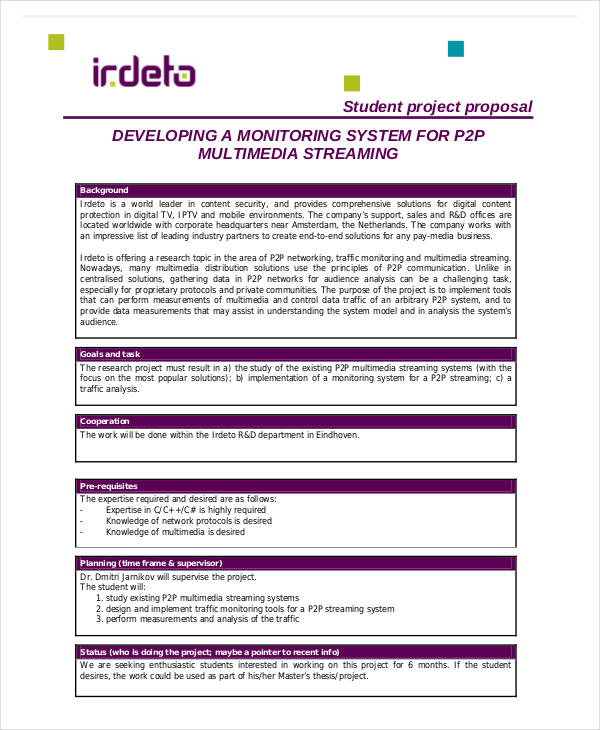 8+ Multimedia Project Proposal Templates - PDF, DOC