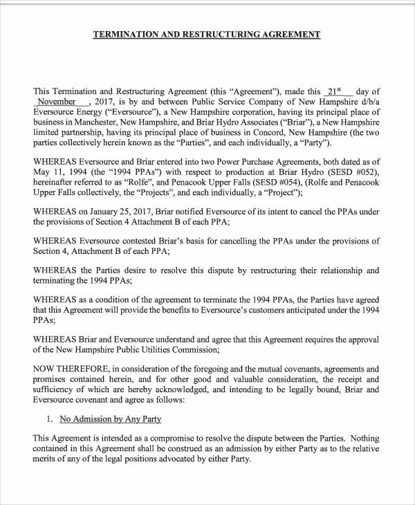 8+ Restructuring Agreement Templates - PDF, DOC