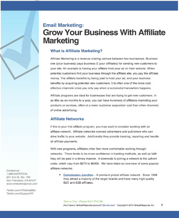 8 Affiliate Marketing Plan Templates PDF