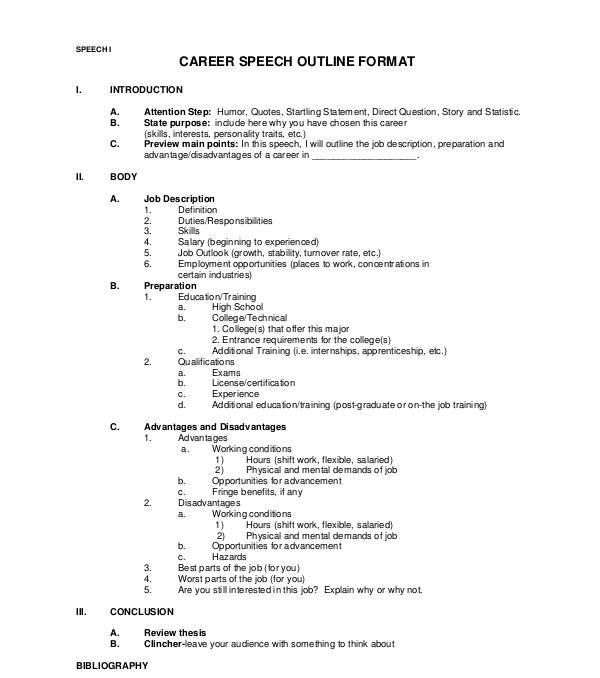 29+ Speech Outline Templates - PDF, DOC