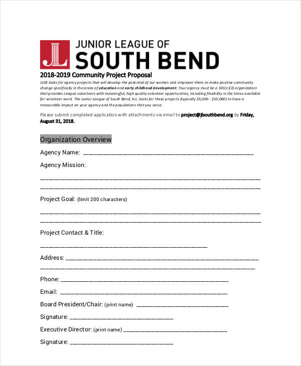 18 Community Project Proposal Templates PDF Word