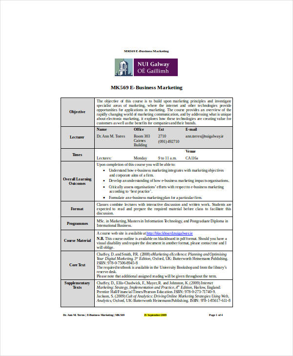Ecommerce Business Plan Template Free