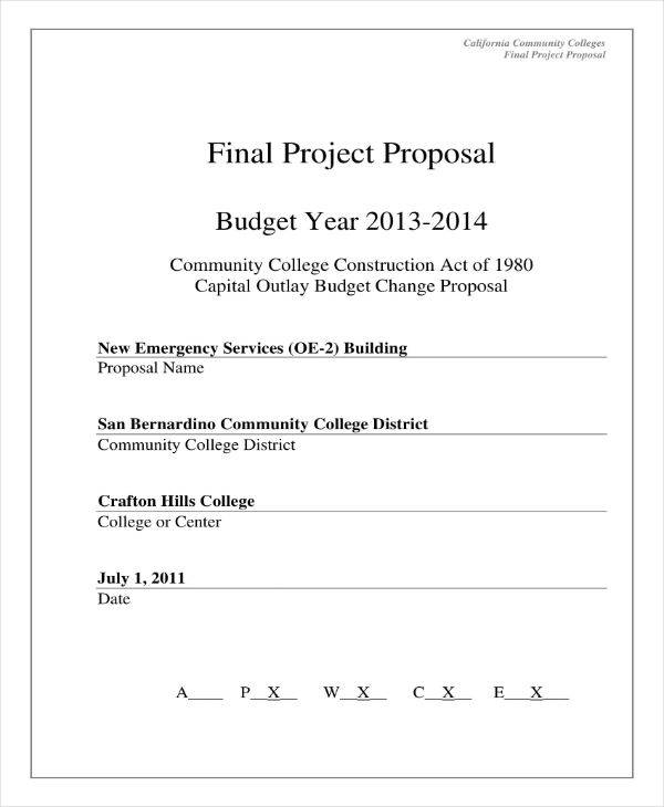 9 College Project Proposal Templates PDF Word