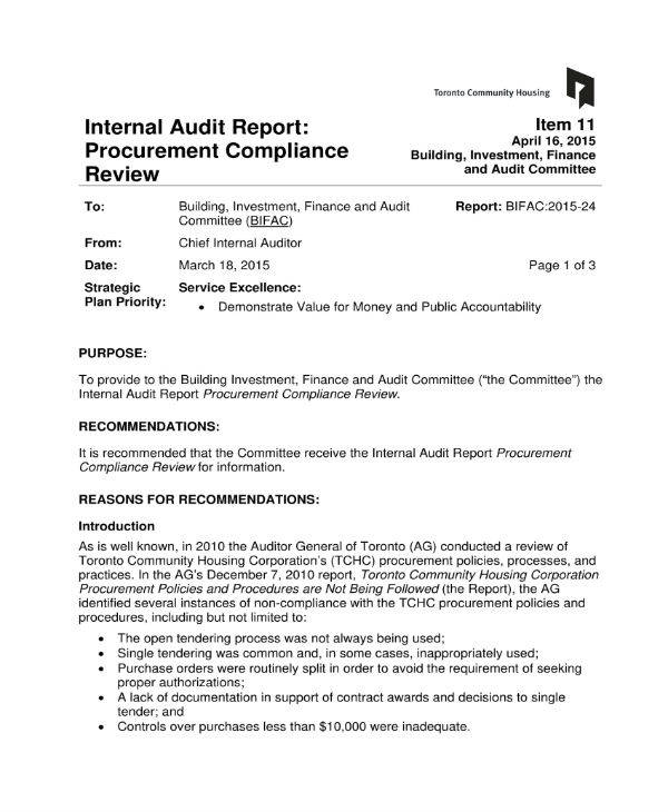 11+ Monthly Audit Report Templates - PDF