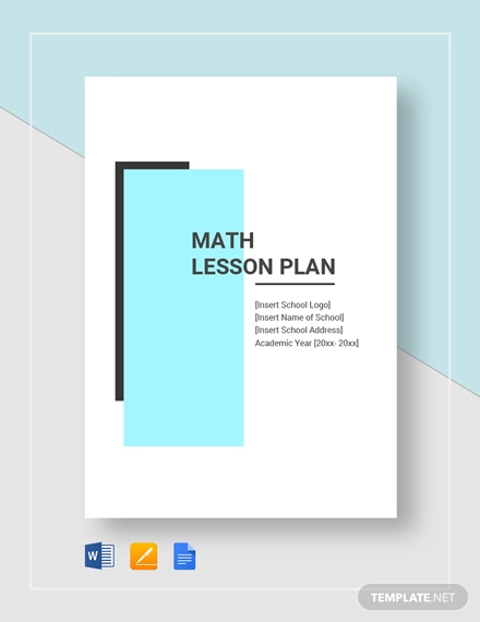 7 Math Lesson Plan Template Free PDF Word Format