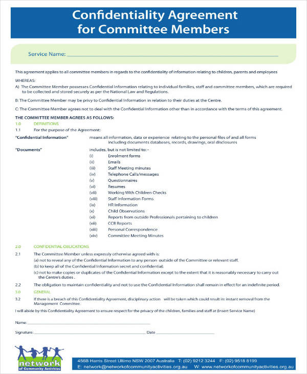 12+ Meeting Confidentiality Agreement Templates - PDF, Word