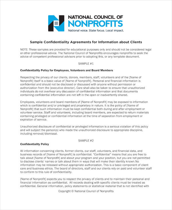 12+ Meeting Confidentiality Agreement Templates - PDF, Word