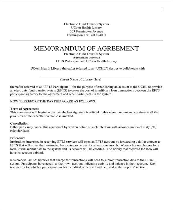 11+ Formal Memorandum of Agreement Templates - PDF