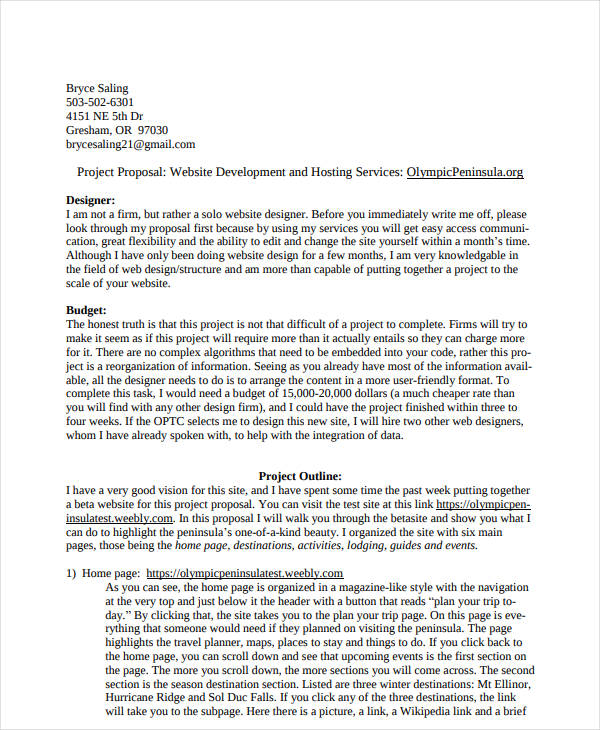 13+ Website Project Proposal Templates - PDF, Word, Pages