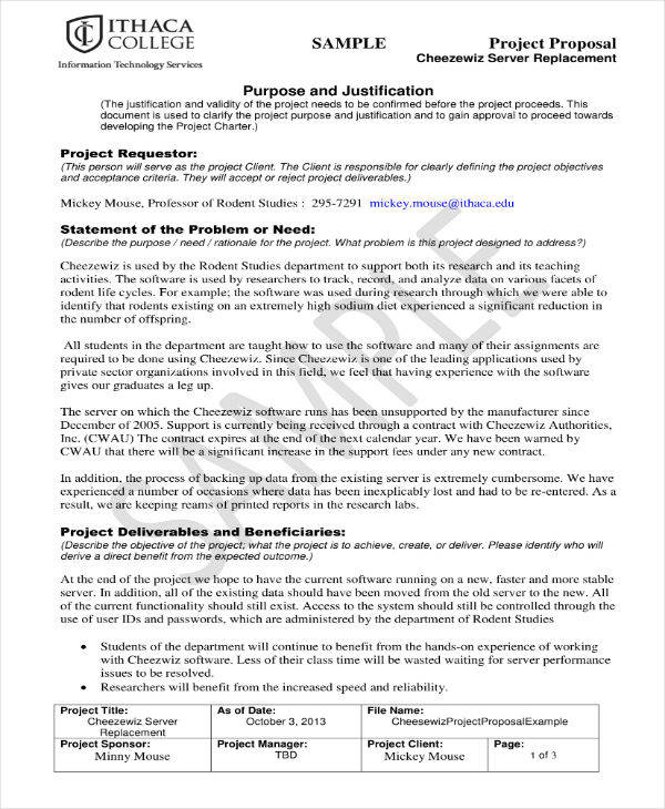 9+ College Project Proposal Templates - PDF, Word