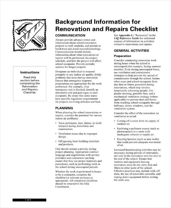 7+ Home Renovation Project Plan Templates - PDF, Word