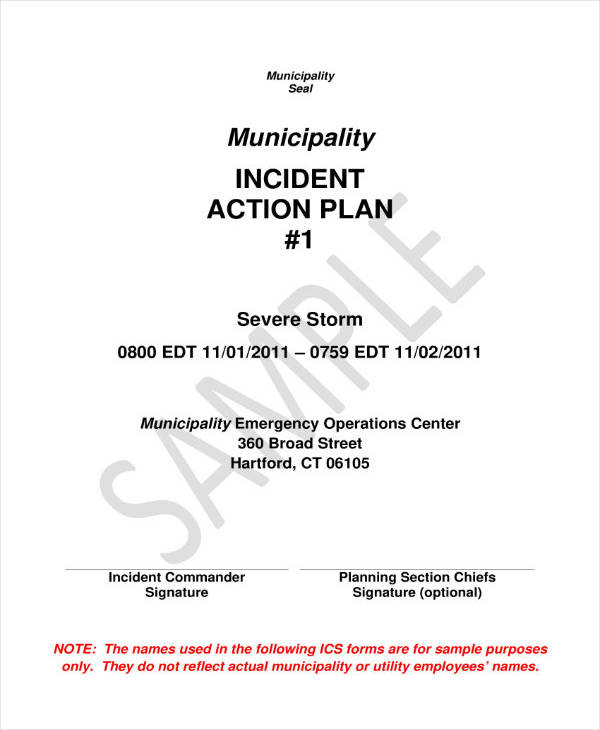 9 Incident Action Plan Templates PDF Word