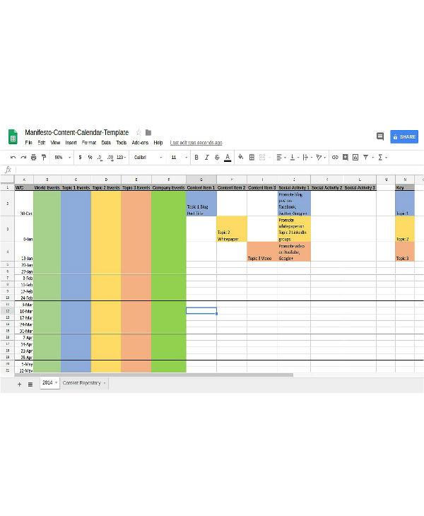 8+ Content Marketing Planning Calendar Templates - PDF, DOC