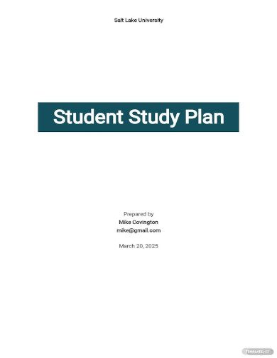 7+ Study Plan Templates for Students - PDF, Word