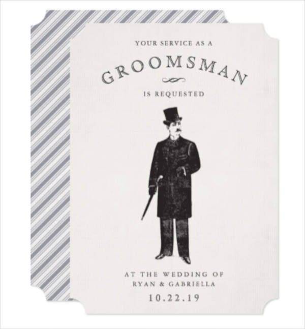 7 Groomsmen Invitation Card Templates PSD AI