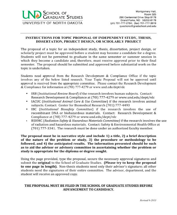 15 Topic Proposal Outline Templates PDF