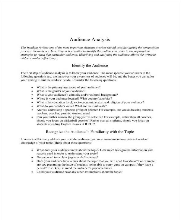 8+ Audience Analysis Templates - PDF, Word