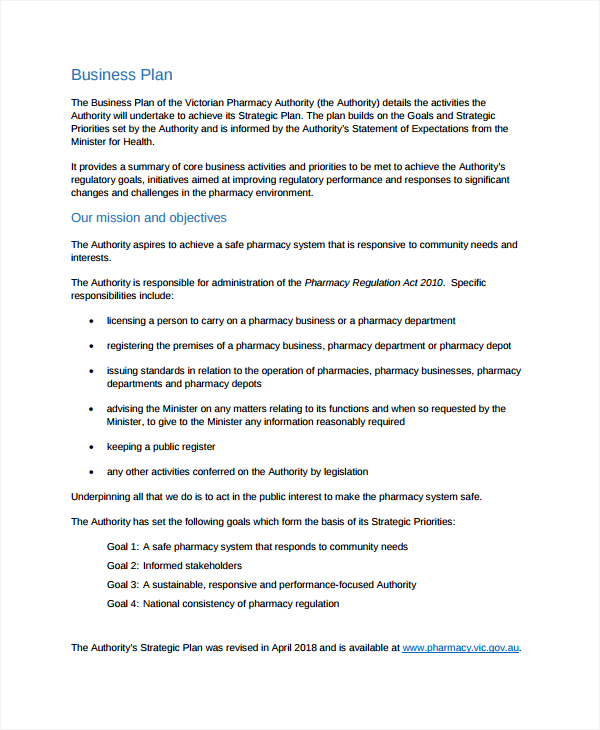 15+ Pharmacy Business Plan Templates - PDF, DOC