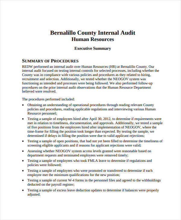 6 FREE HR Audit Report Templates PDF Word Apple Pages