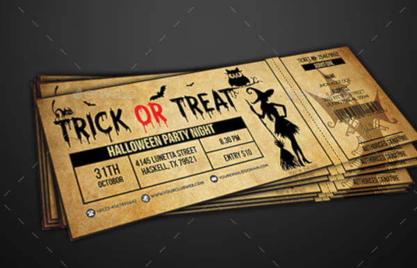 10 Halloween Party Ticket Designs Templates PSD AI InDesign