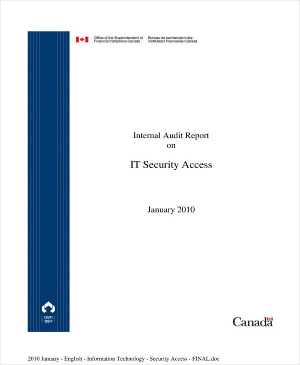 4+ IT Audit Report Templates - PDF, Word