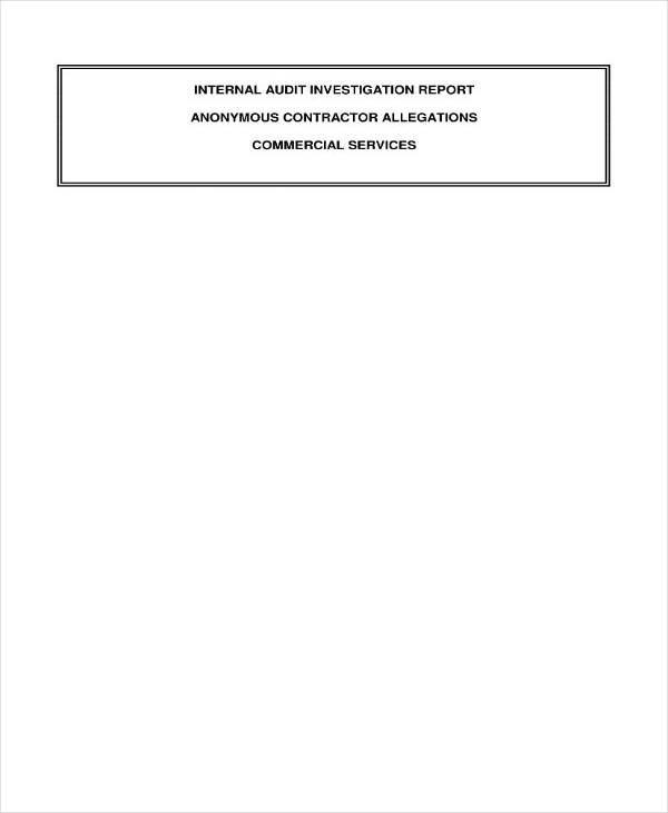 5+ Audit Investigation Report Templates - PDF, Word, Apple Pages