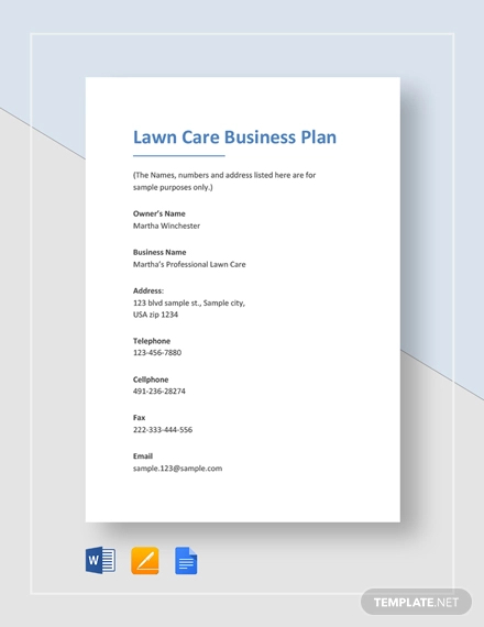 5 Lawn Care Business Plan Templates PDF Word