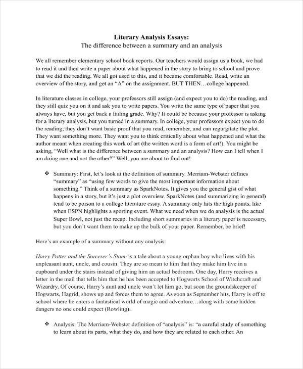 7 Literary Analysis Templates PDF Word