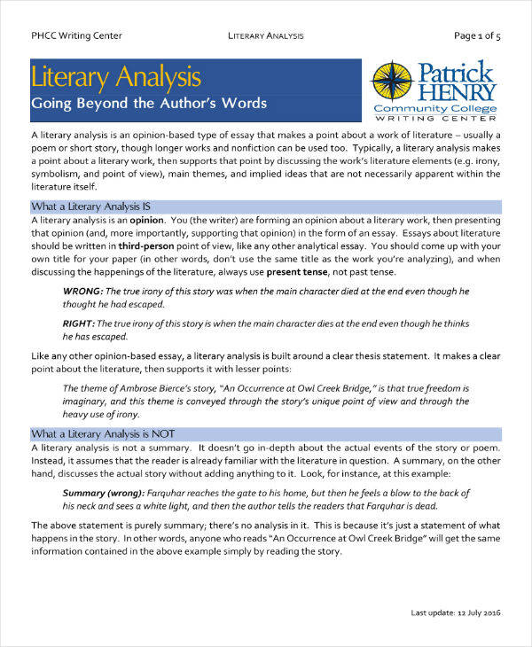 7 Literary Analysis Templates PDF Word Free Premium Templates