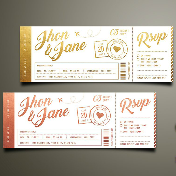 Wedding Ticket Template Free